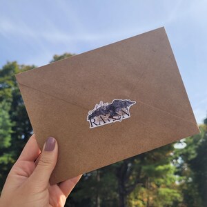 Sent by Raven Gothic Mail Sticker Sheet Set of 10 | Envelope Kiss Cut ...