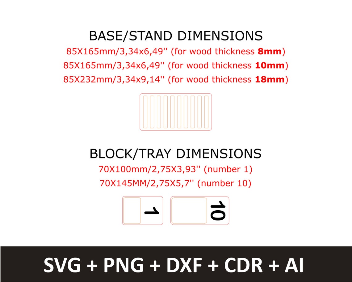 Montessori Counting Trays Boards Svg Dxf Digital Files - Etsy