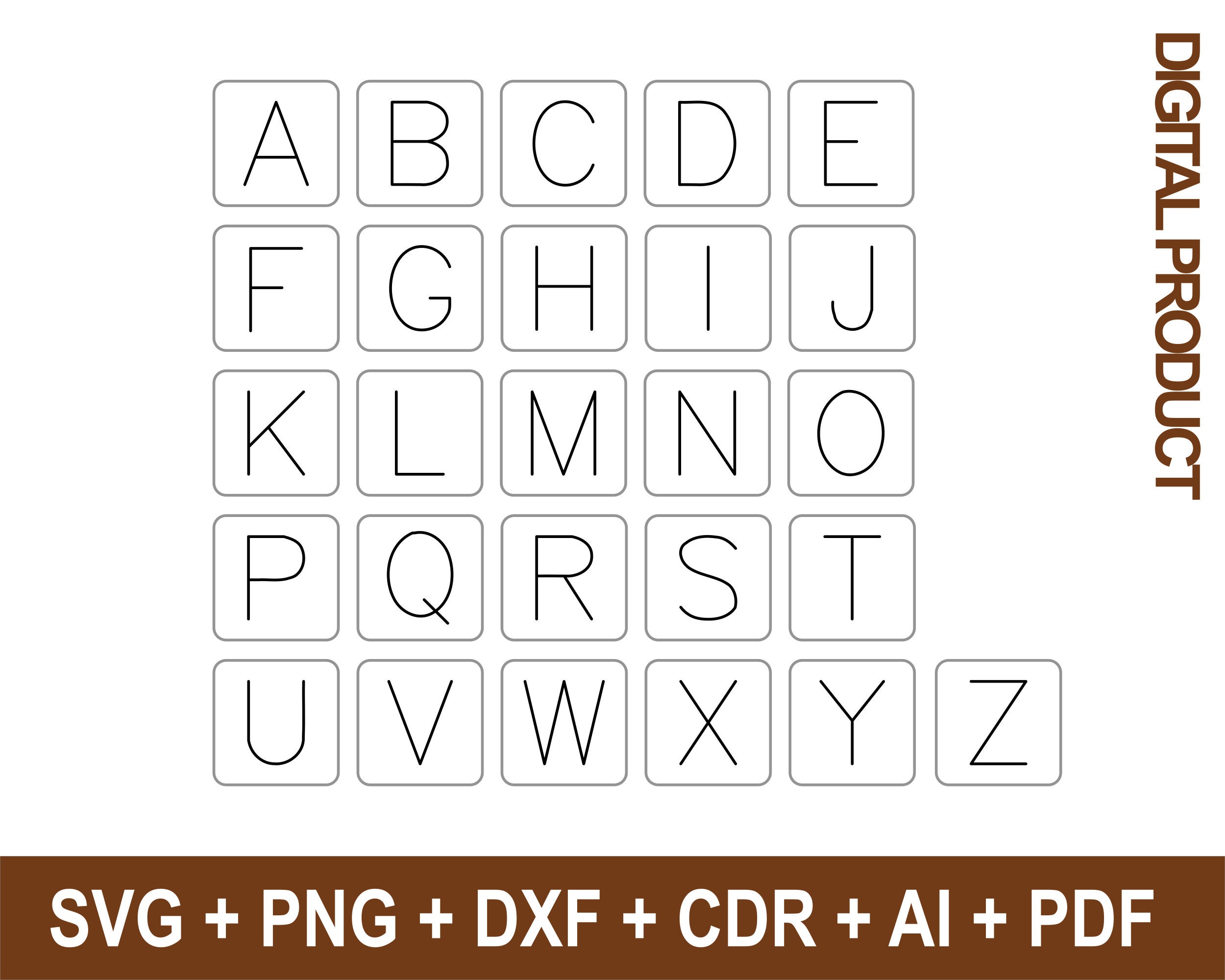 English Alphabet Letters Blocks SVG. Uppercase Letters for - Etsy