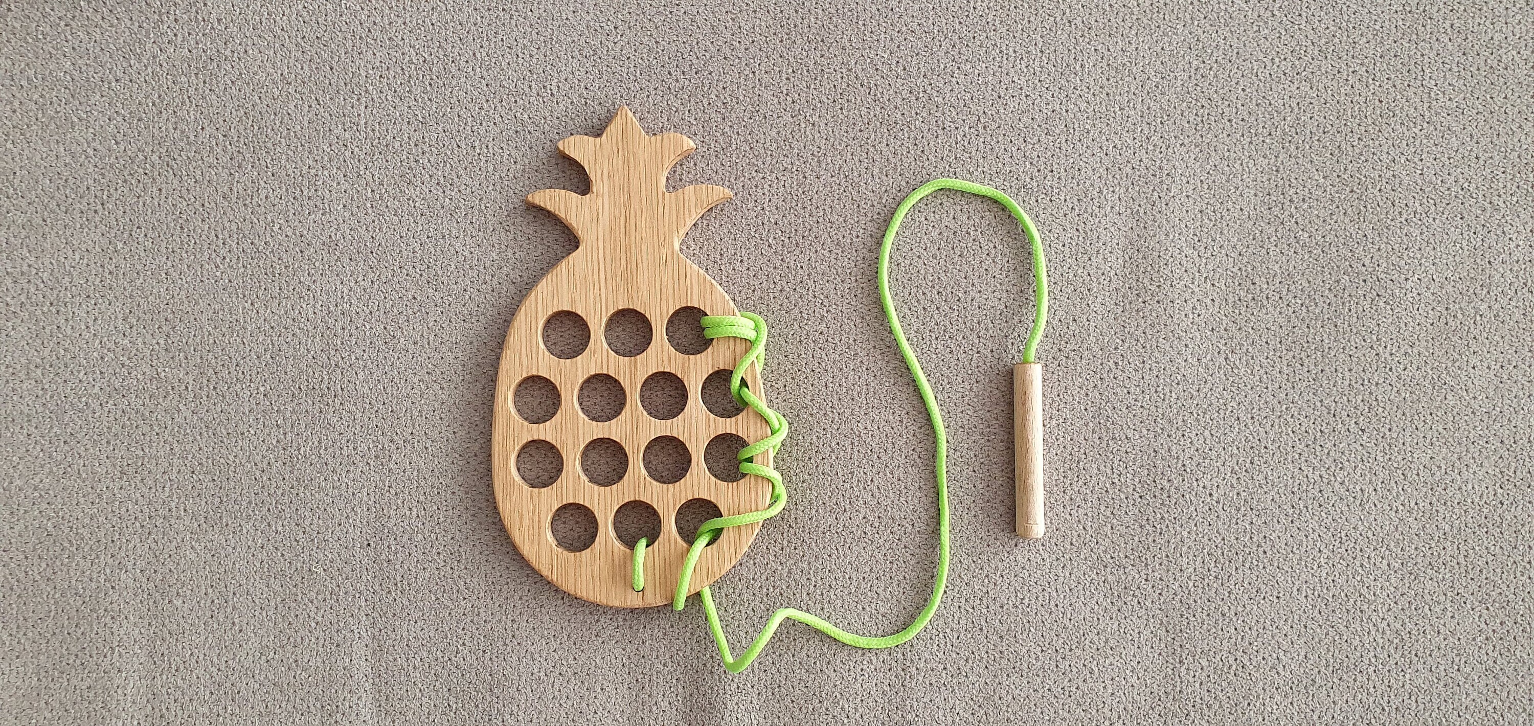 Sensory Pineapple Threading Toy for Toddlers Wooden Lacing - Etsy