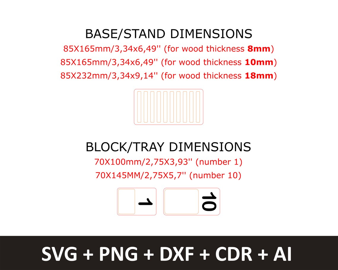 Montessori Counting Trays Boards Svg Dxf Digital Files - Etsy