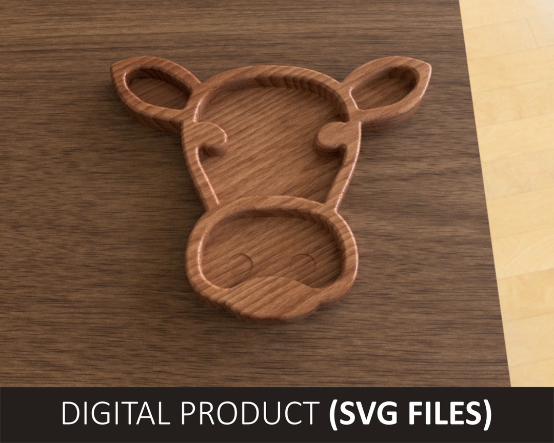 Cow Tray Plate | Digital CNC Cut File | Svg Dxf File | Food Plates ...