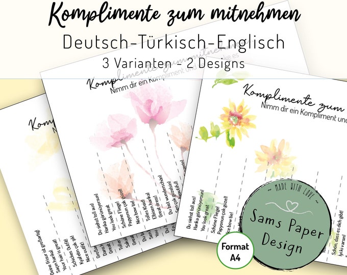 Komplimente to go Vorlage A4 Download Druck Kindergarten Kita Krippe ...