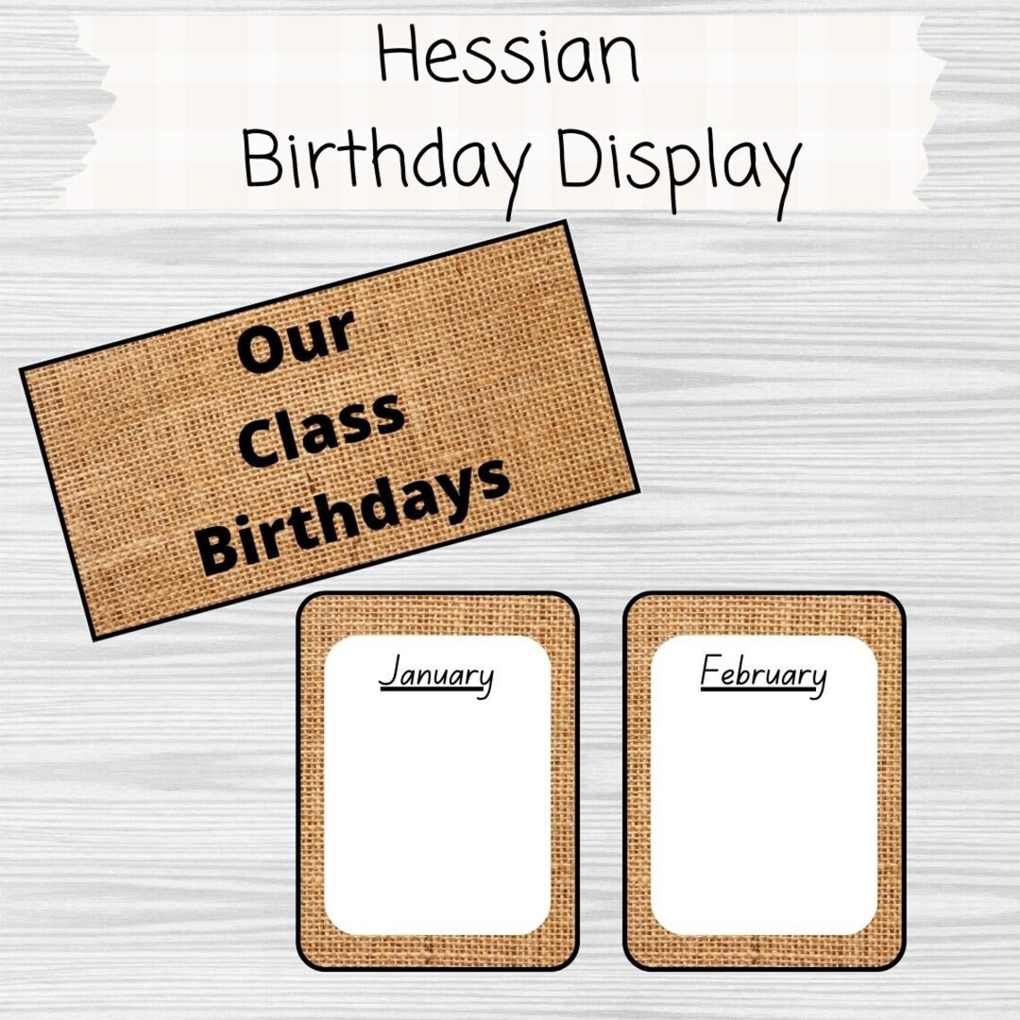 Hessian Birthday Display Classroom Decor Calendar - Etsy