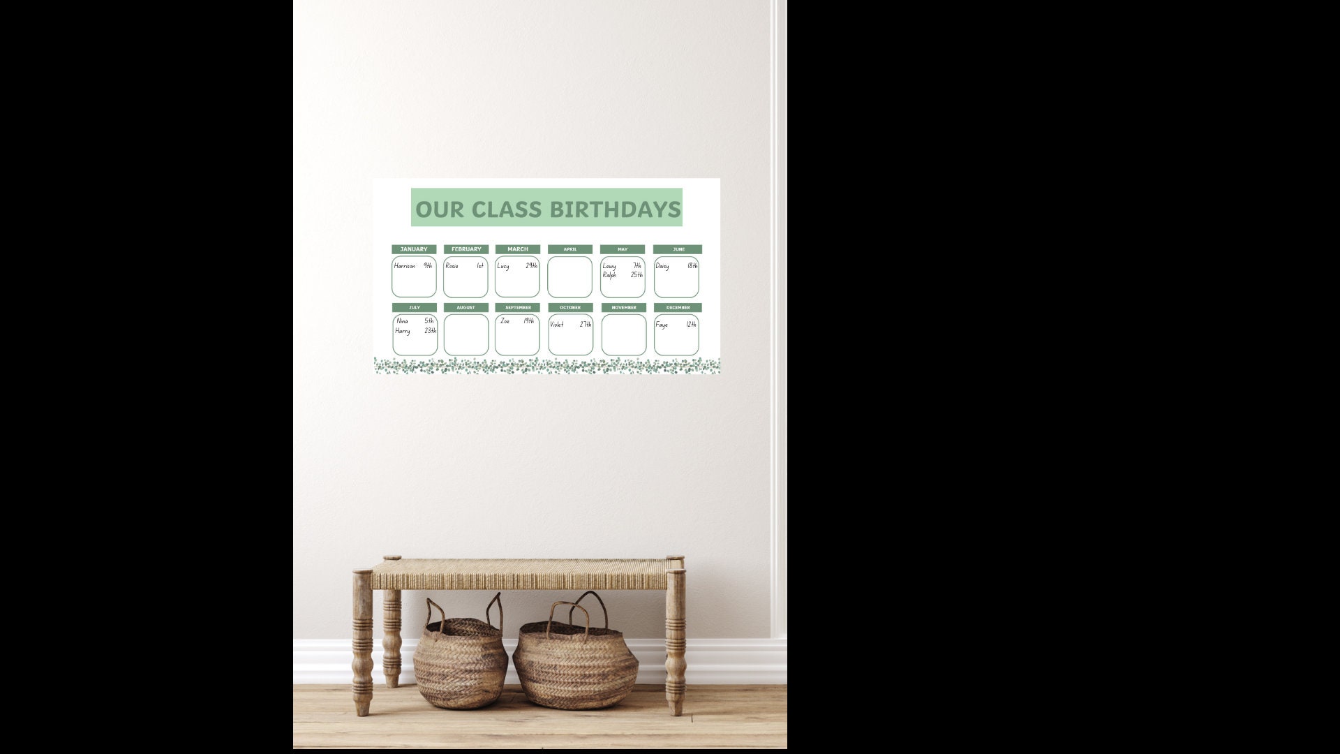 Botanical Class Birthdays Poster - Etsy