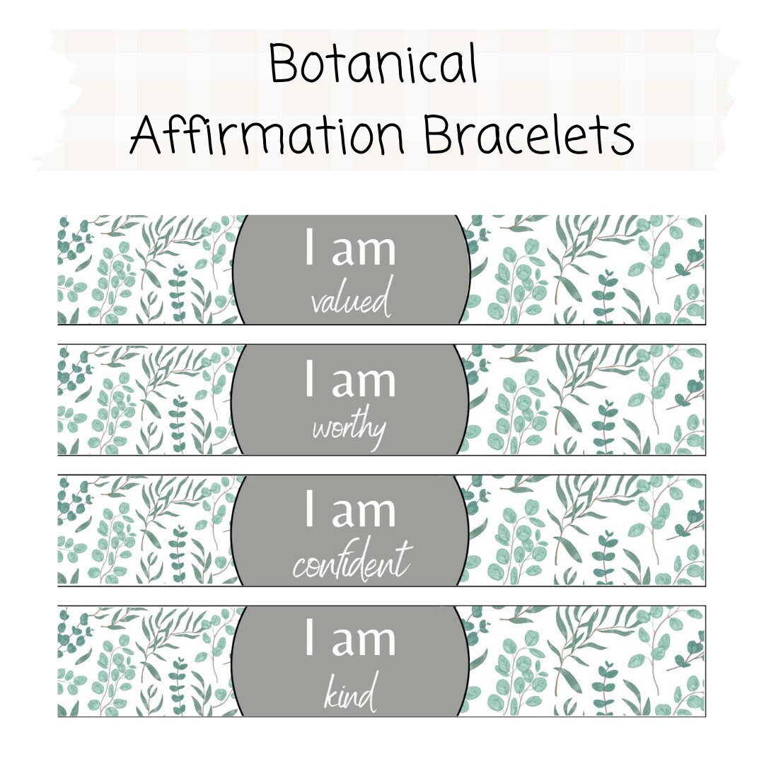 Botanical Affirmations Wrist Bands Bracelets - Etsy