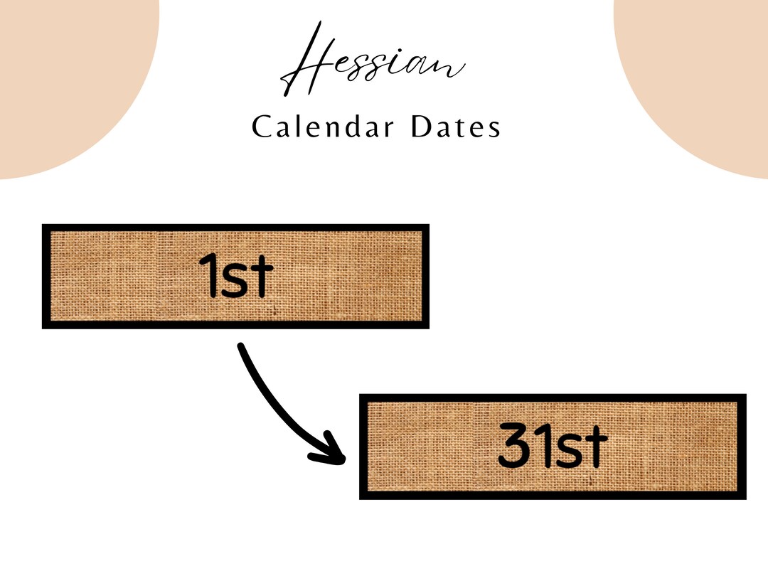 Hessian Calendar Numbers Dates - Etsy