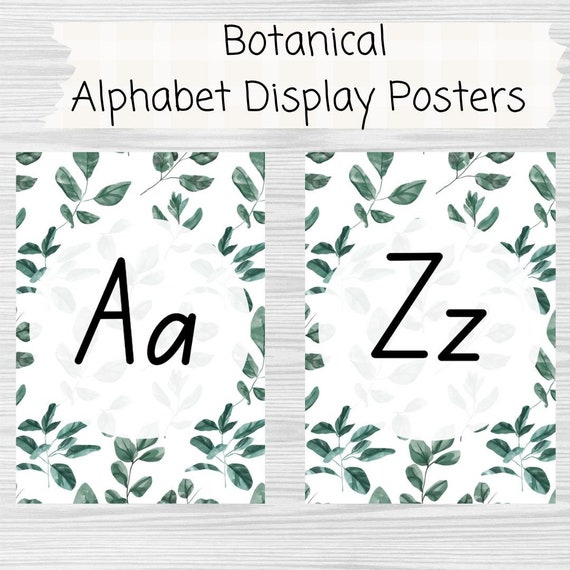 Botanical Alphabet Posters Classroom Decor - Etsy