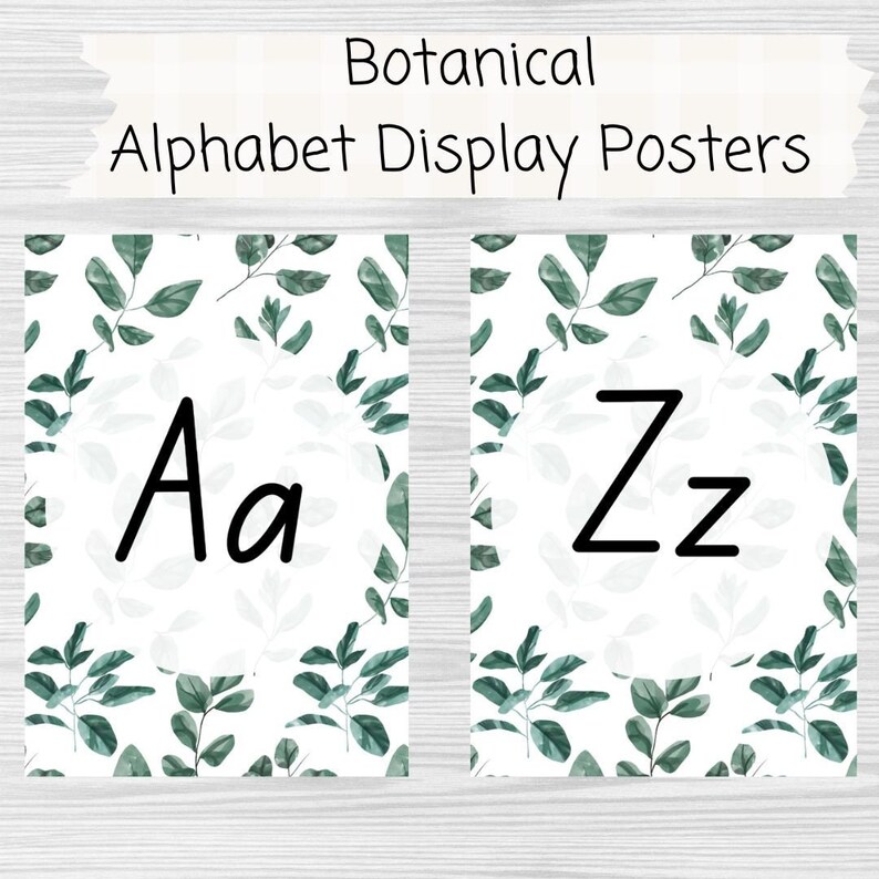Botanical Alphabet Posters Classroom Decor - Etsy