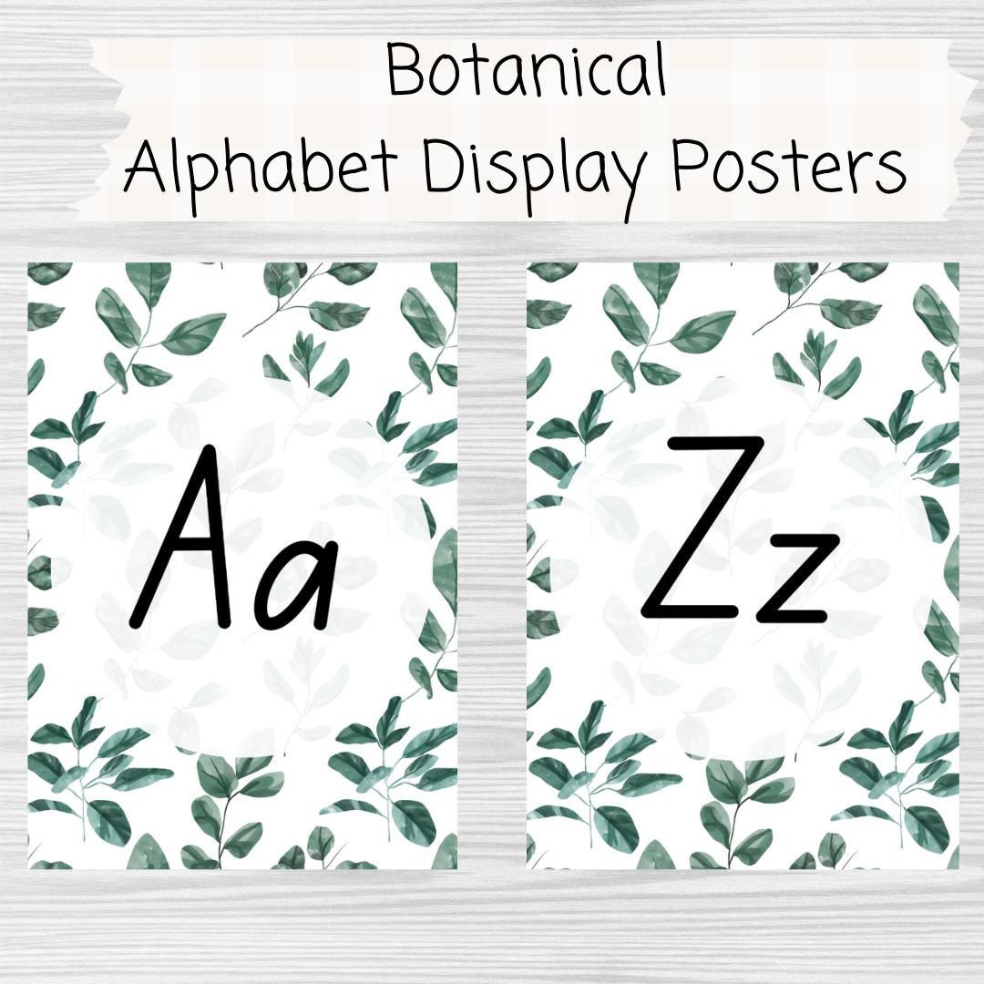Botanical Alphabet Posters Classroom Decor - Etsy