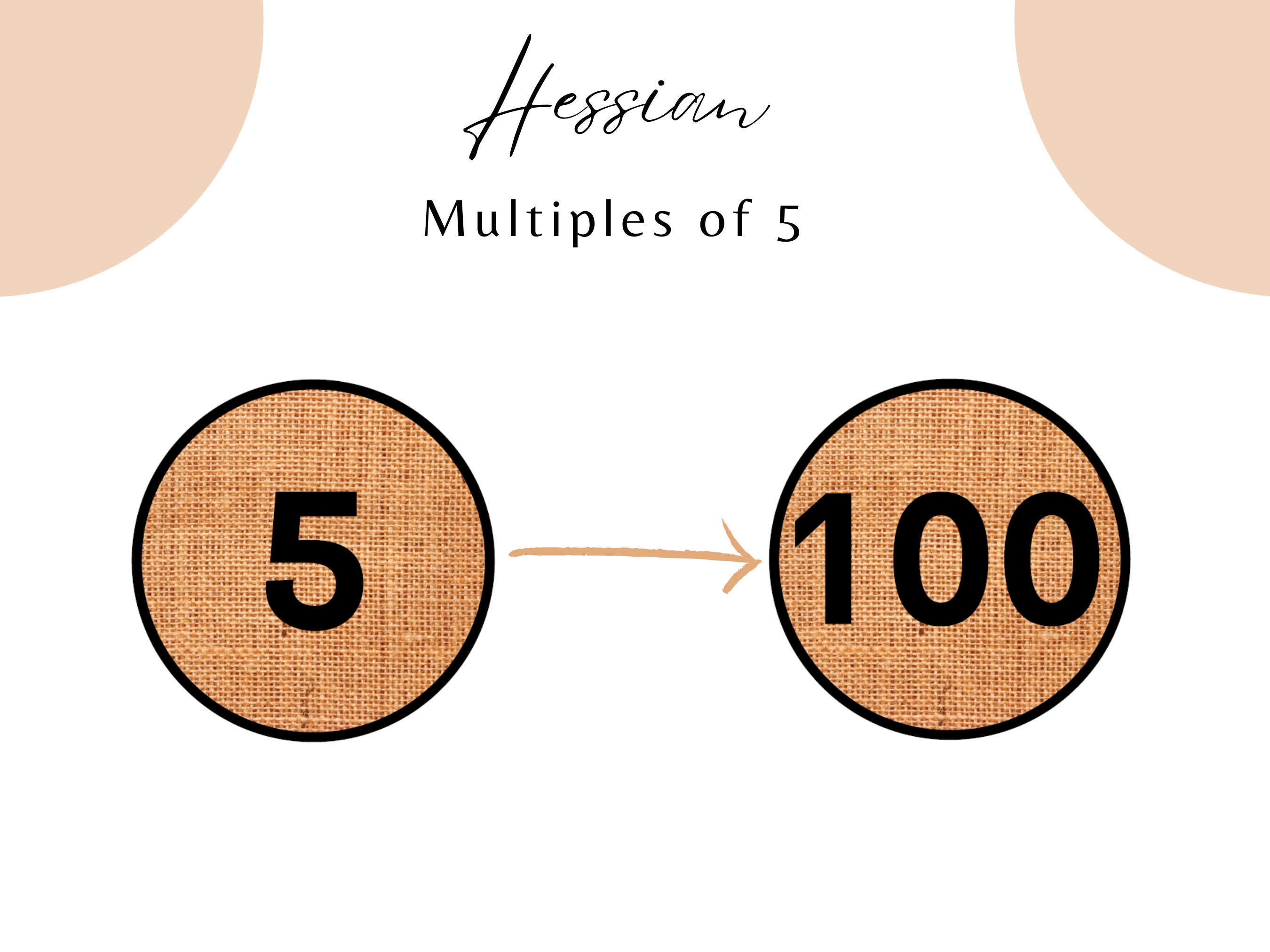 Hessian Multiples of 5 Number Circles Flashcards Maths - Etsy