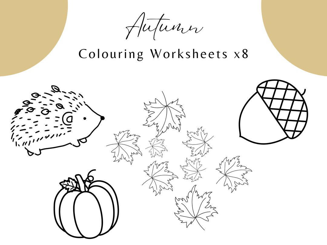 Autumn Colouring Pages - Etsy
