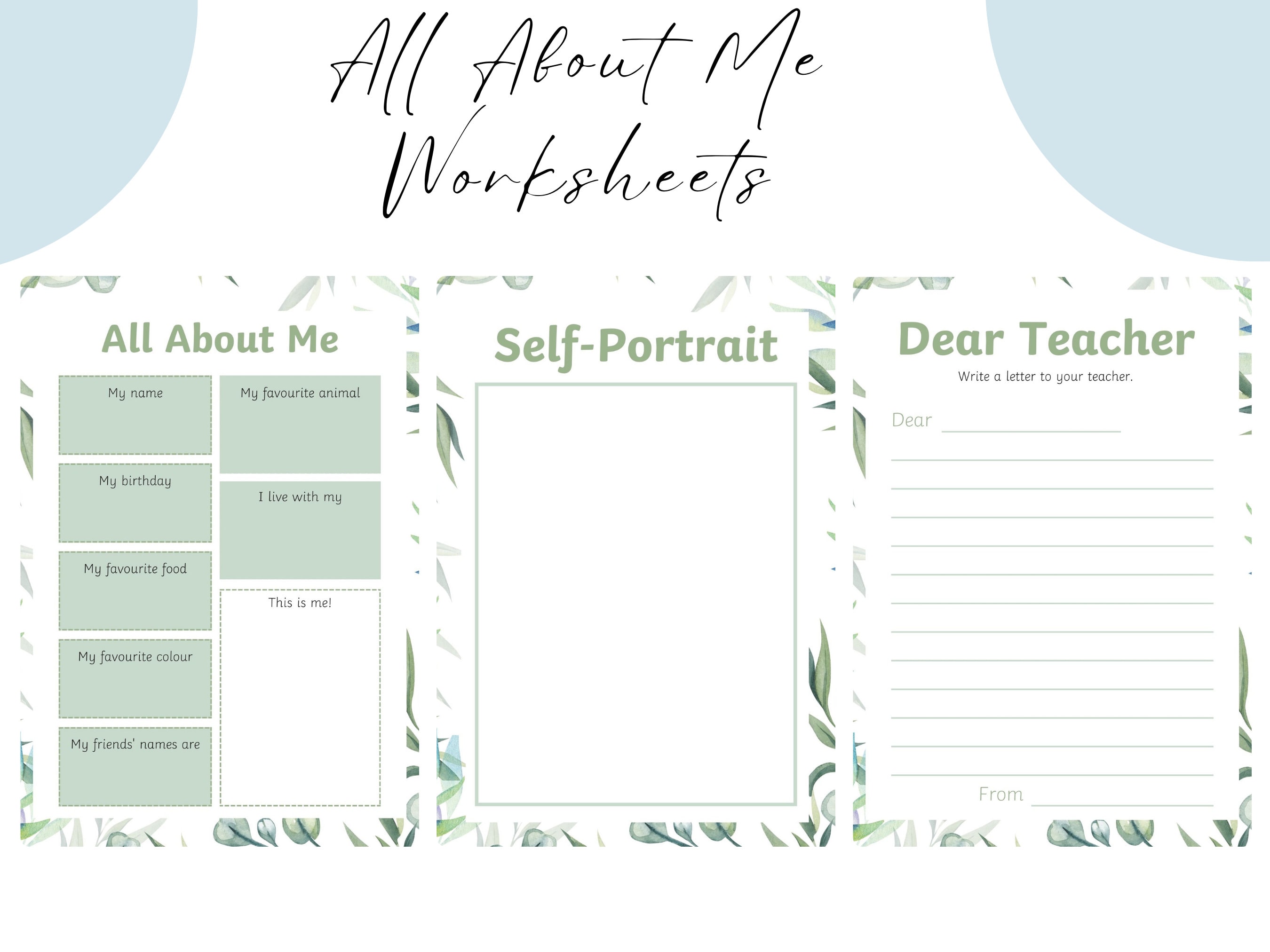 All About Me Worksheet Printable Back to School Worksheet Kids Get to ...