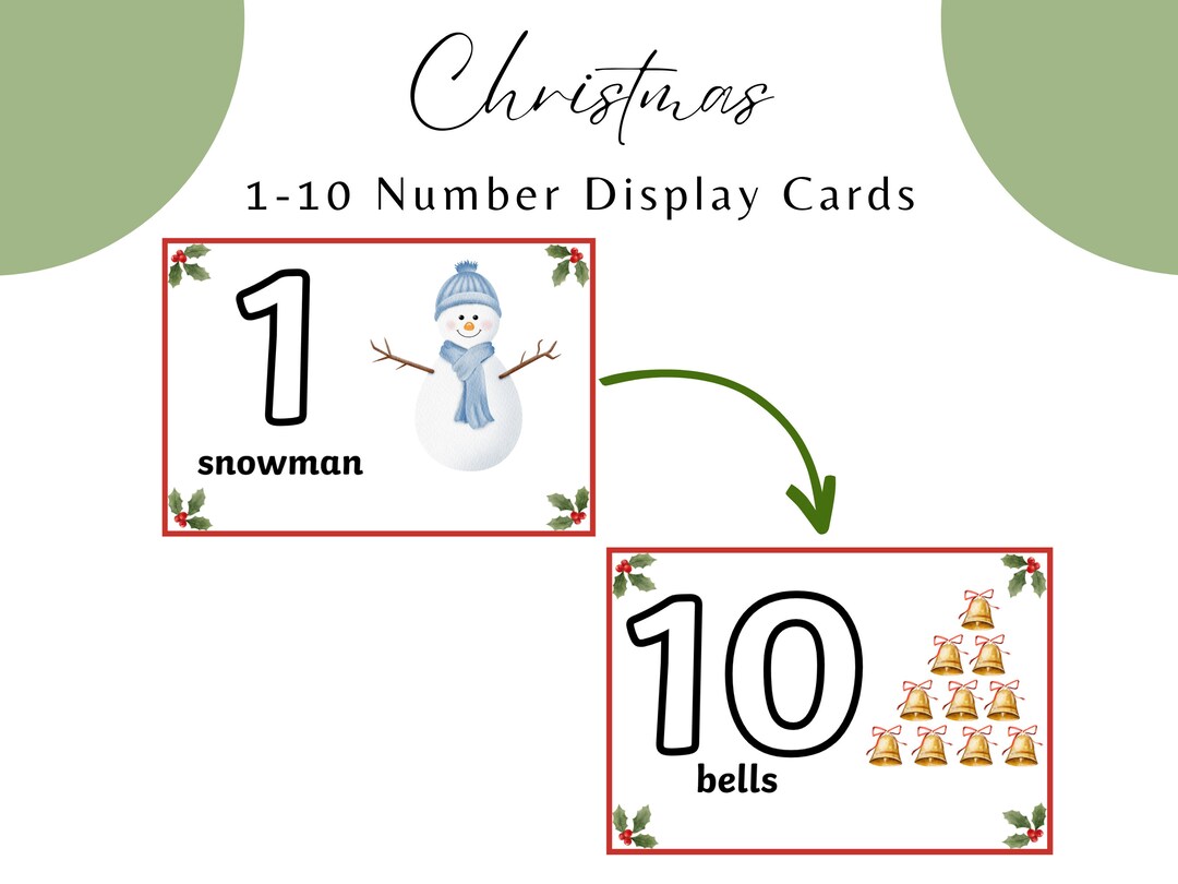 Visualización de números navideños del 1 al 10 - Etsy España