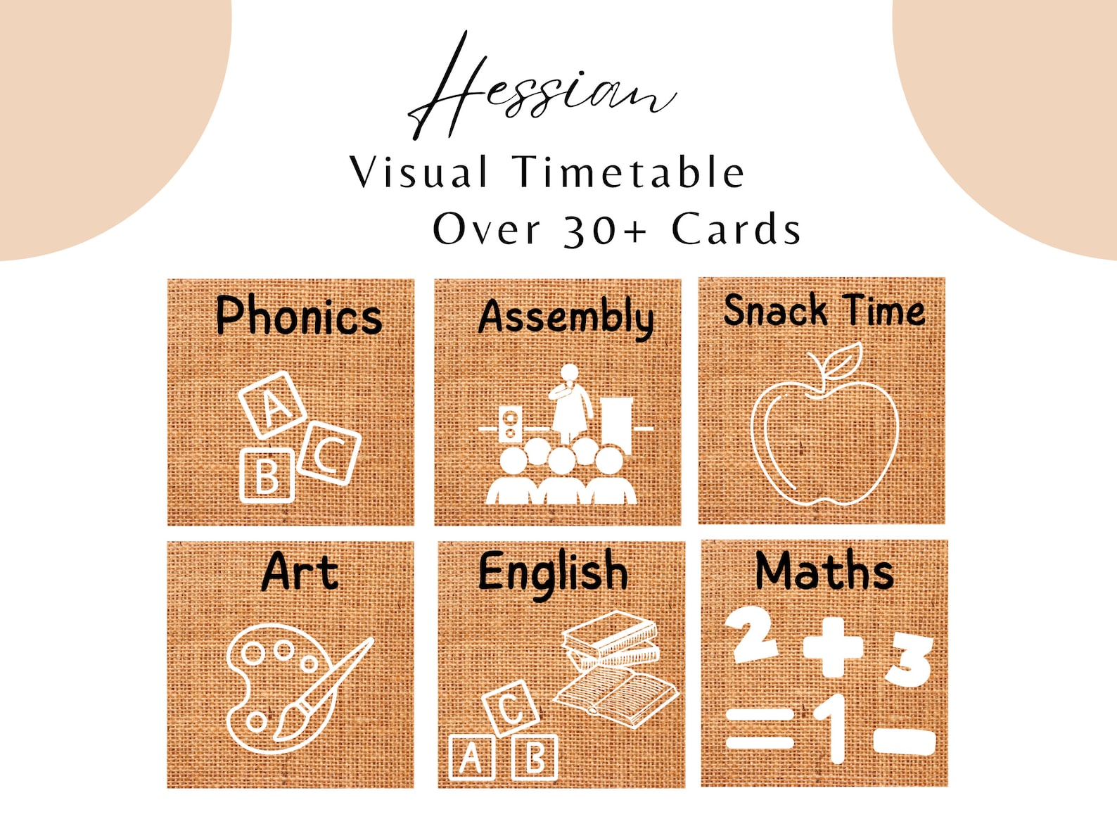 Natural Hessian Visual Timetable ,daily Activities, Plan Routine, Daily ...