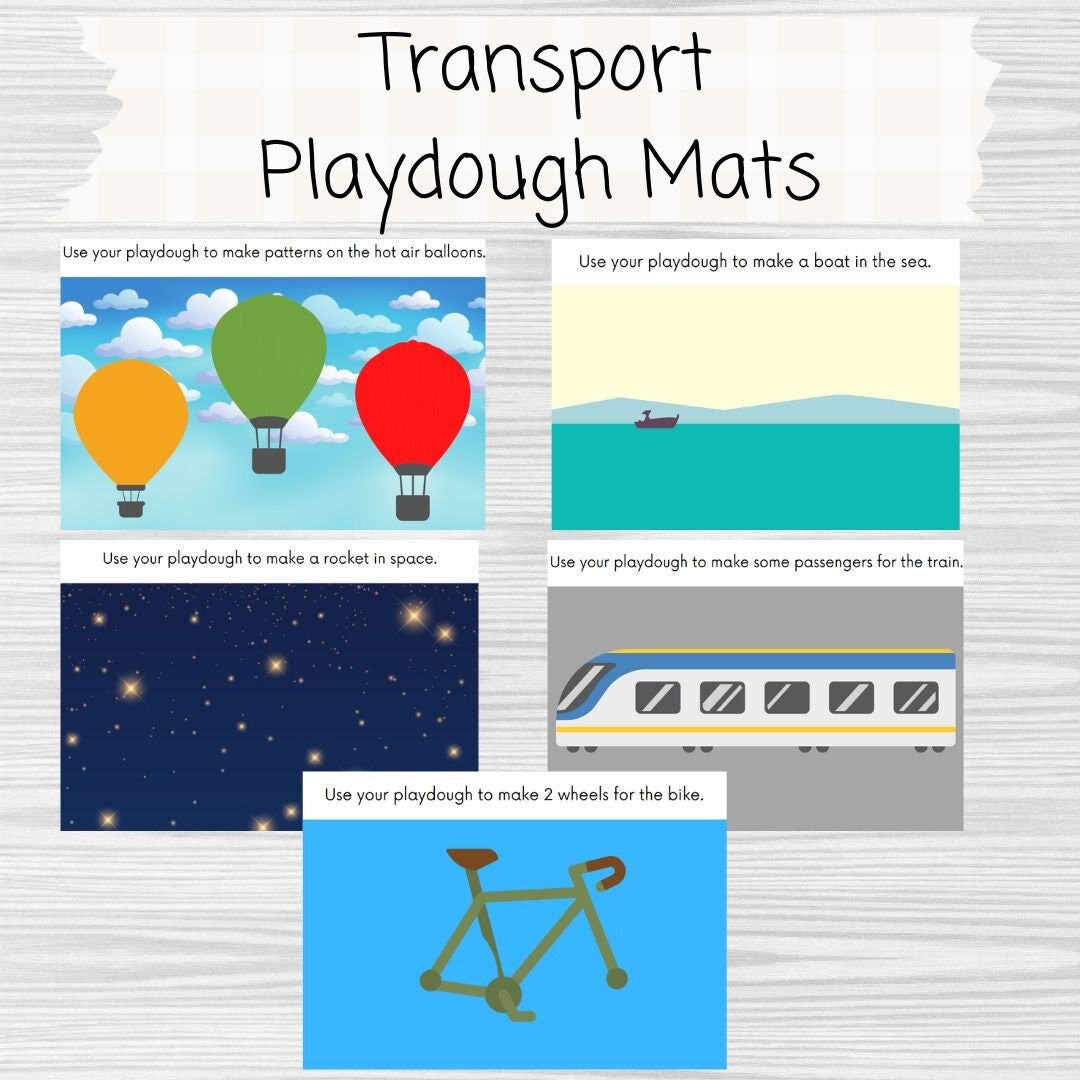 Transport Playdough Play Doh Mats - Etsy