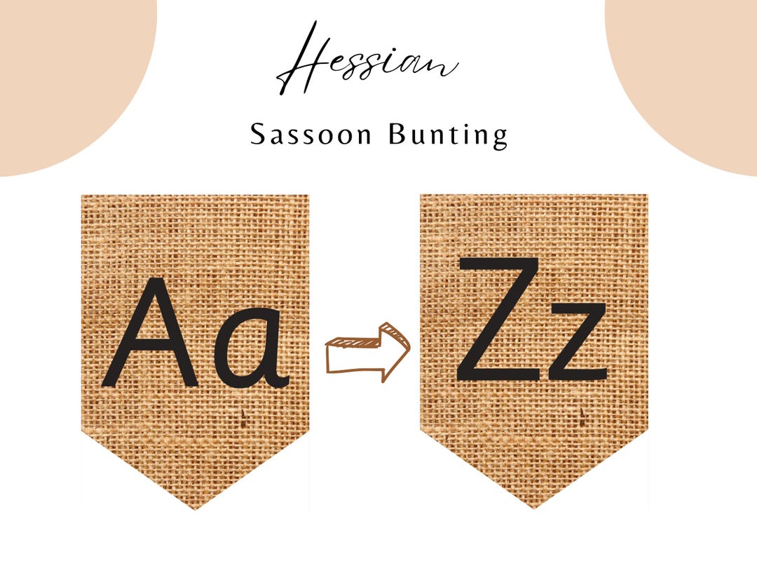 Hessian Sassoon Bunting Lettering Classroom Display Headers Lowercase ...