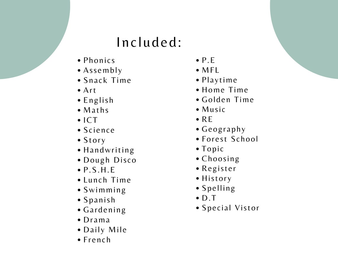 Botanical Natural Visual Timetable,daily Activities, Plan Routine ...