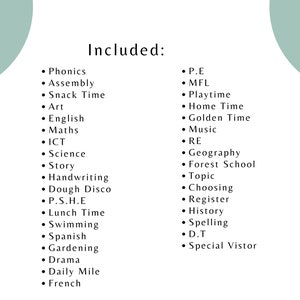 Botanical Natural Visual Timetable,daily Activities, Plan Routine ...