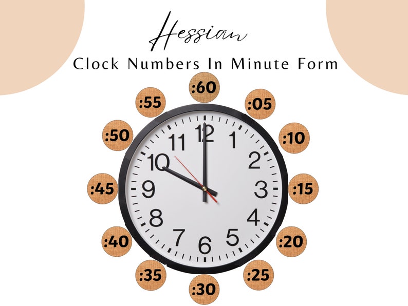 Hessian Natural Clock Numbers - Etsy