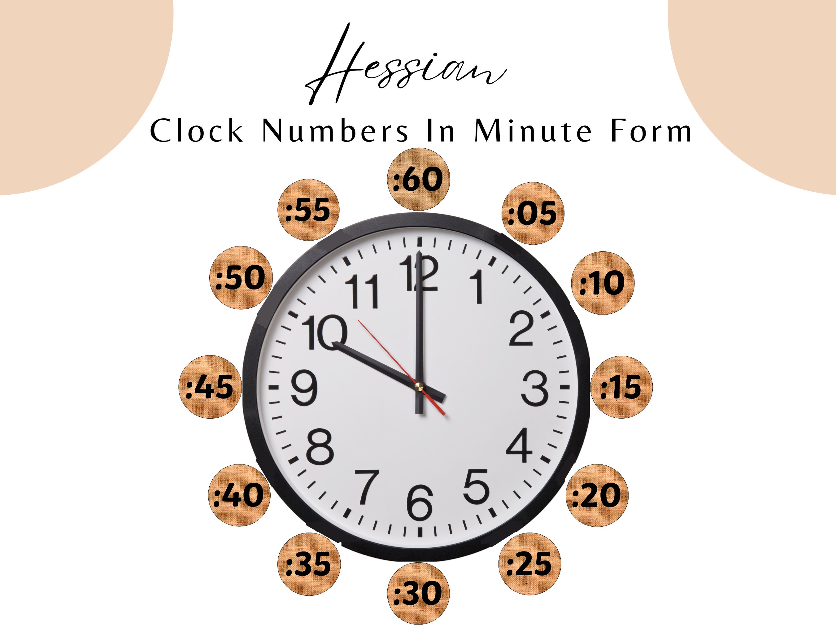 Hessian Natural Clock Numbers - Etsy