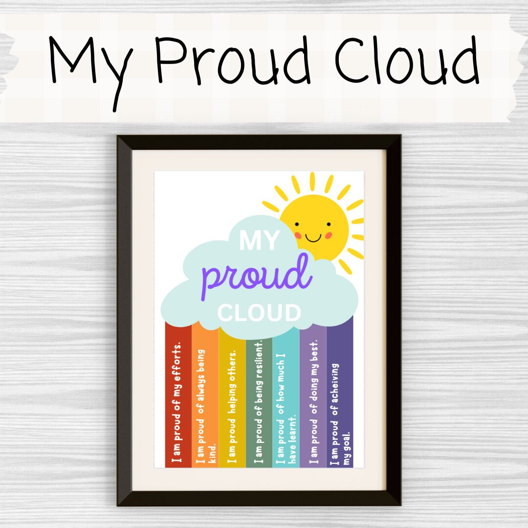 My Proud Cloud Positive Affirmations Rainbow Themed Poster - Etsy UK