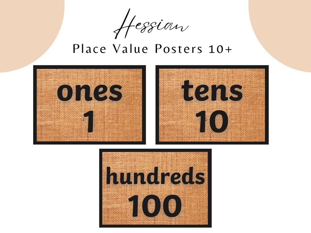 Hessian Neutral Place Value Display Cards Posters Flashcards - Etsy