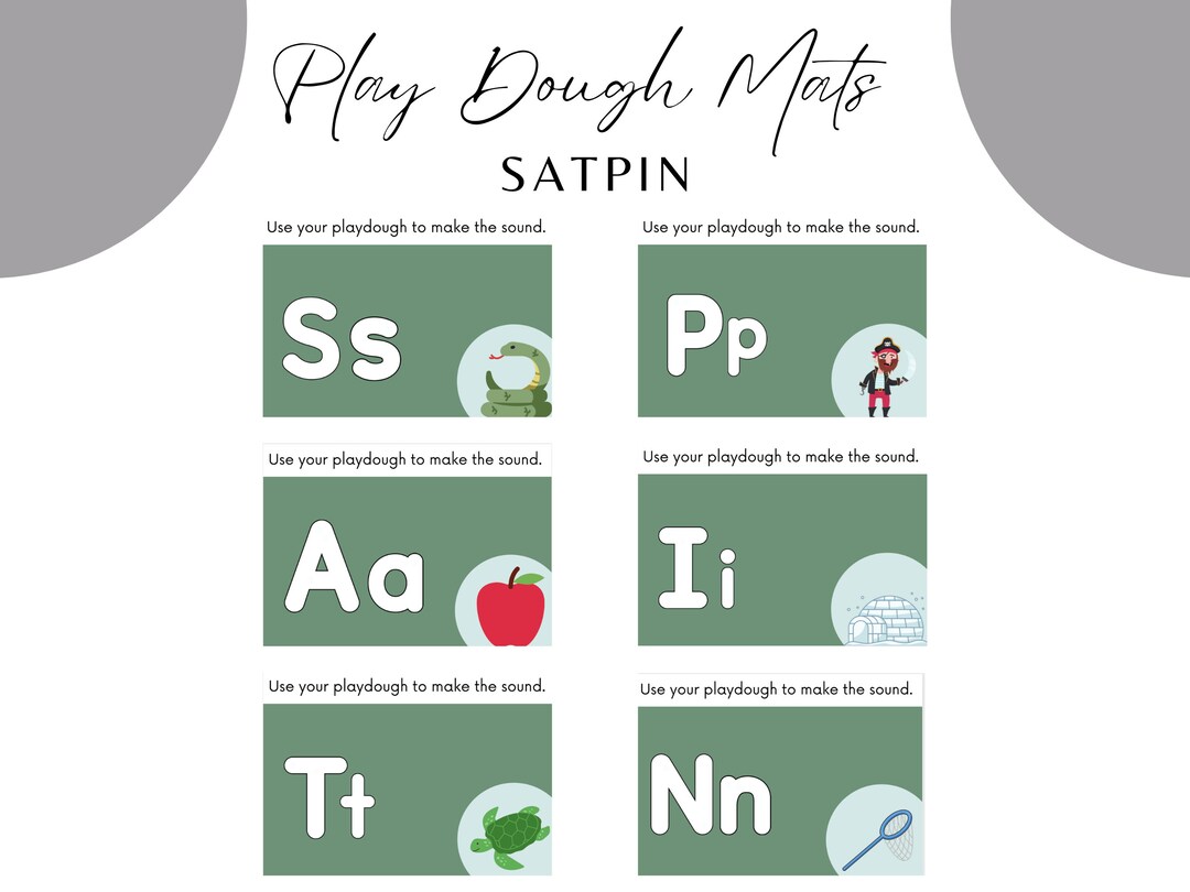 SATPIN Playdough Mats Play Doh Printable Toddler Activities, Homeschool ...