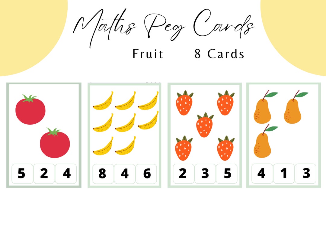 Fruit Maths Peg Cards Number Recognition Early Years Development ...