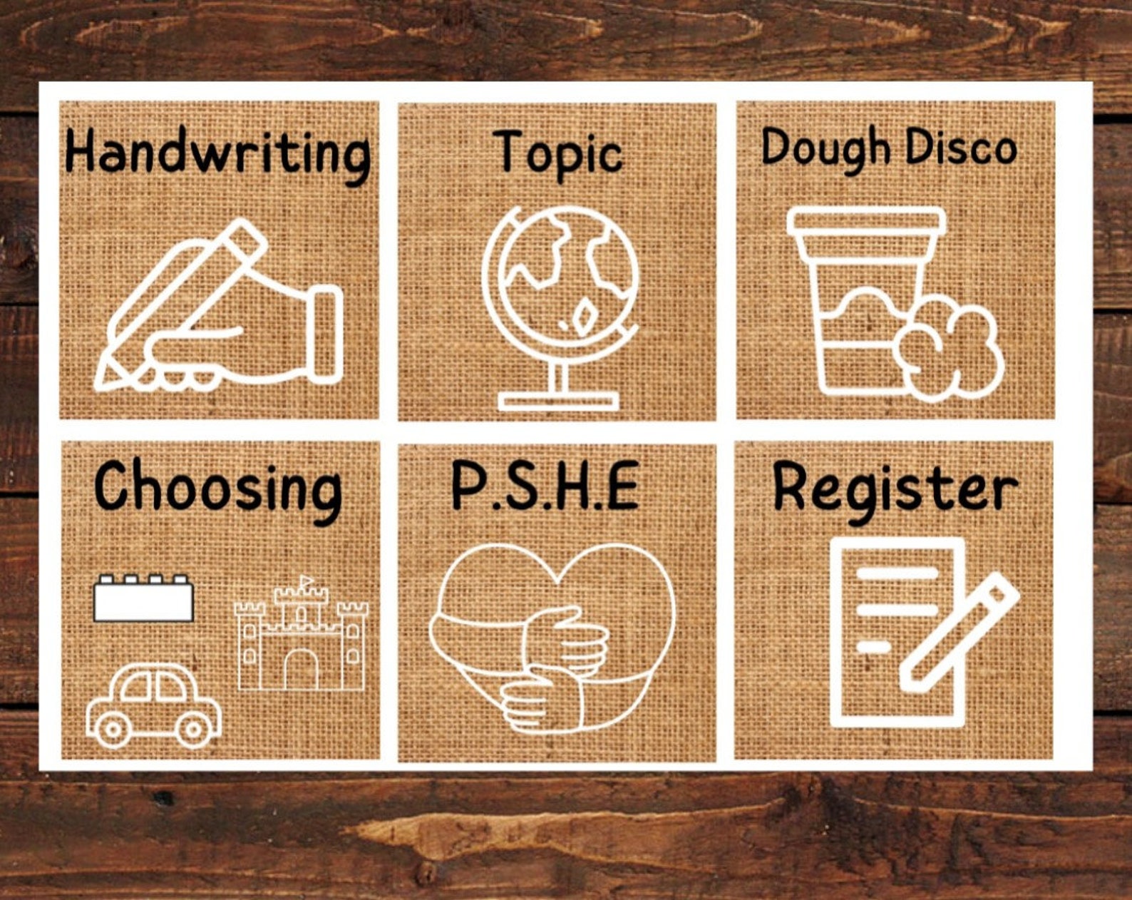 Natural Hessian Visual Timetable daily Activities Plan - Etsy