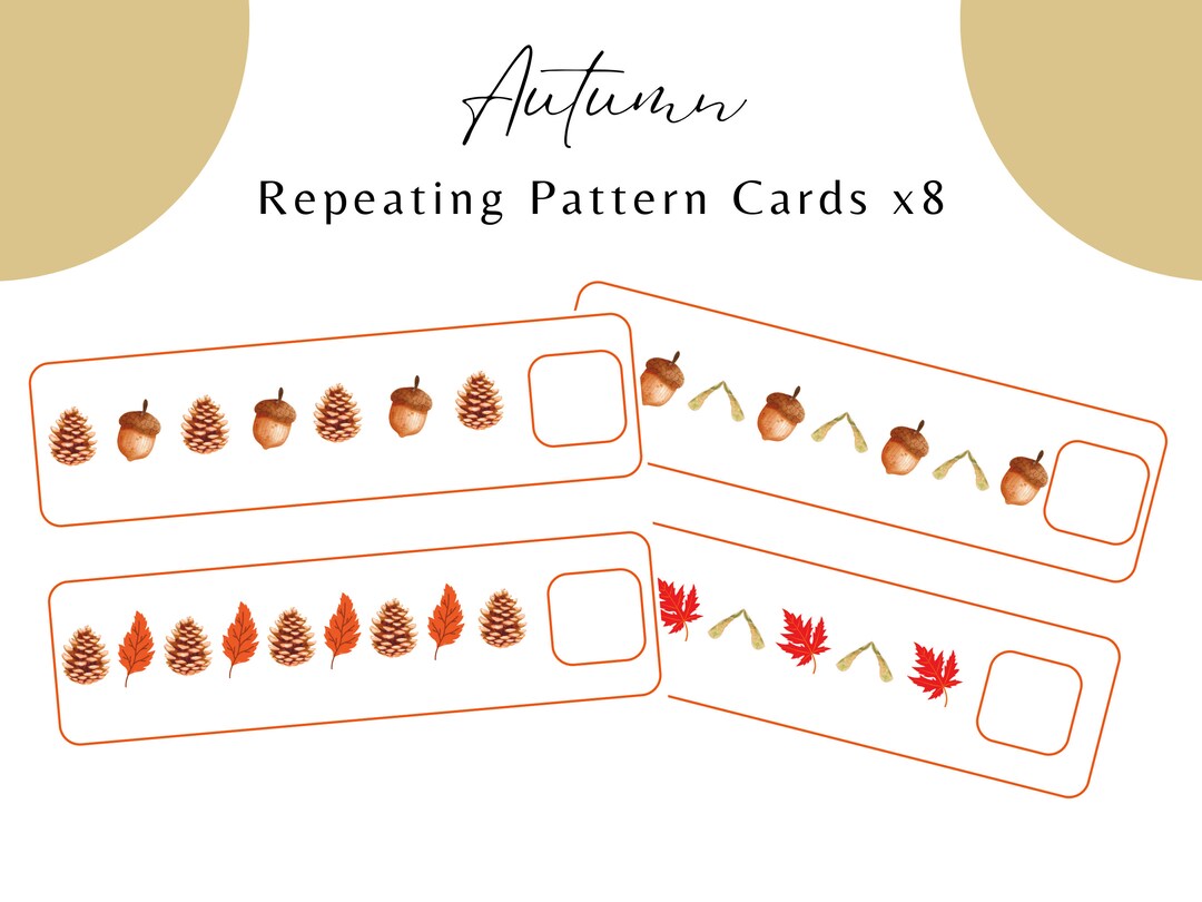 Autumn Themed Repeating Pattern Cards - Etsy UK