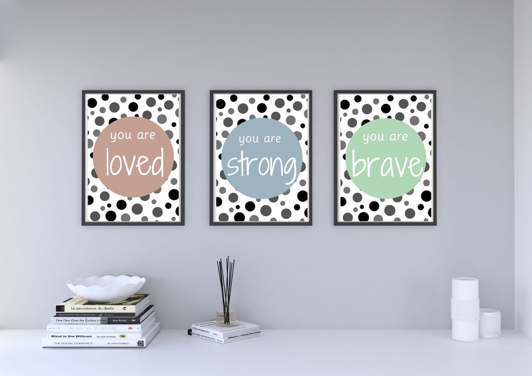 Positive Affirmations Polka Dot Pastel Boho Print Set Digital - Etsy