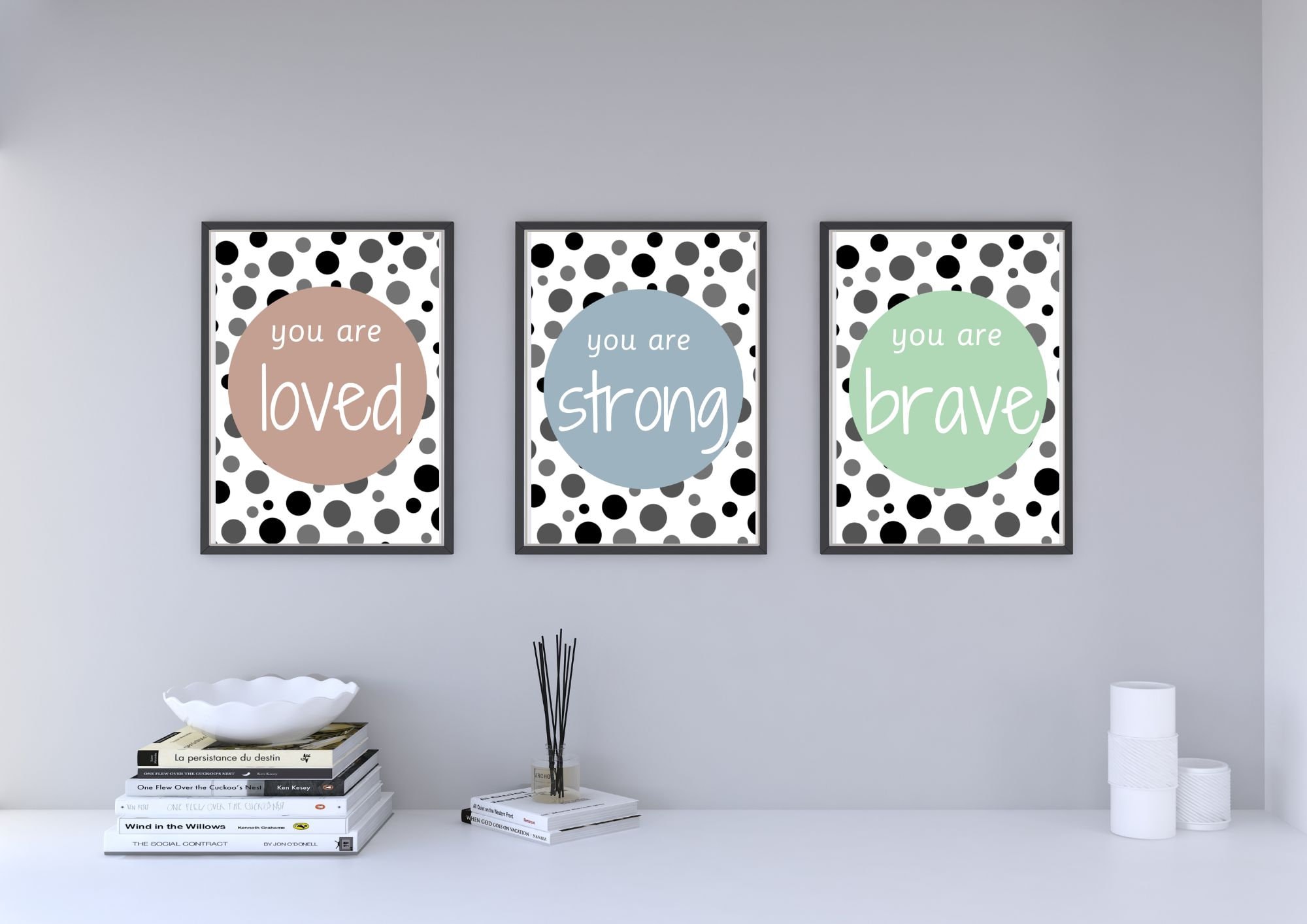 Positive Affirmations Polka Dot Pastel Boho Print Set Digital - Etsy