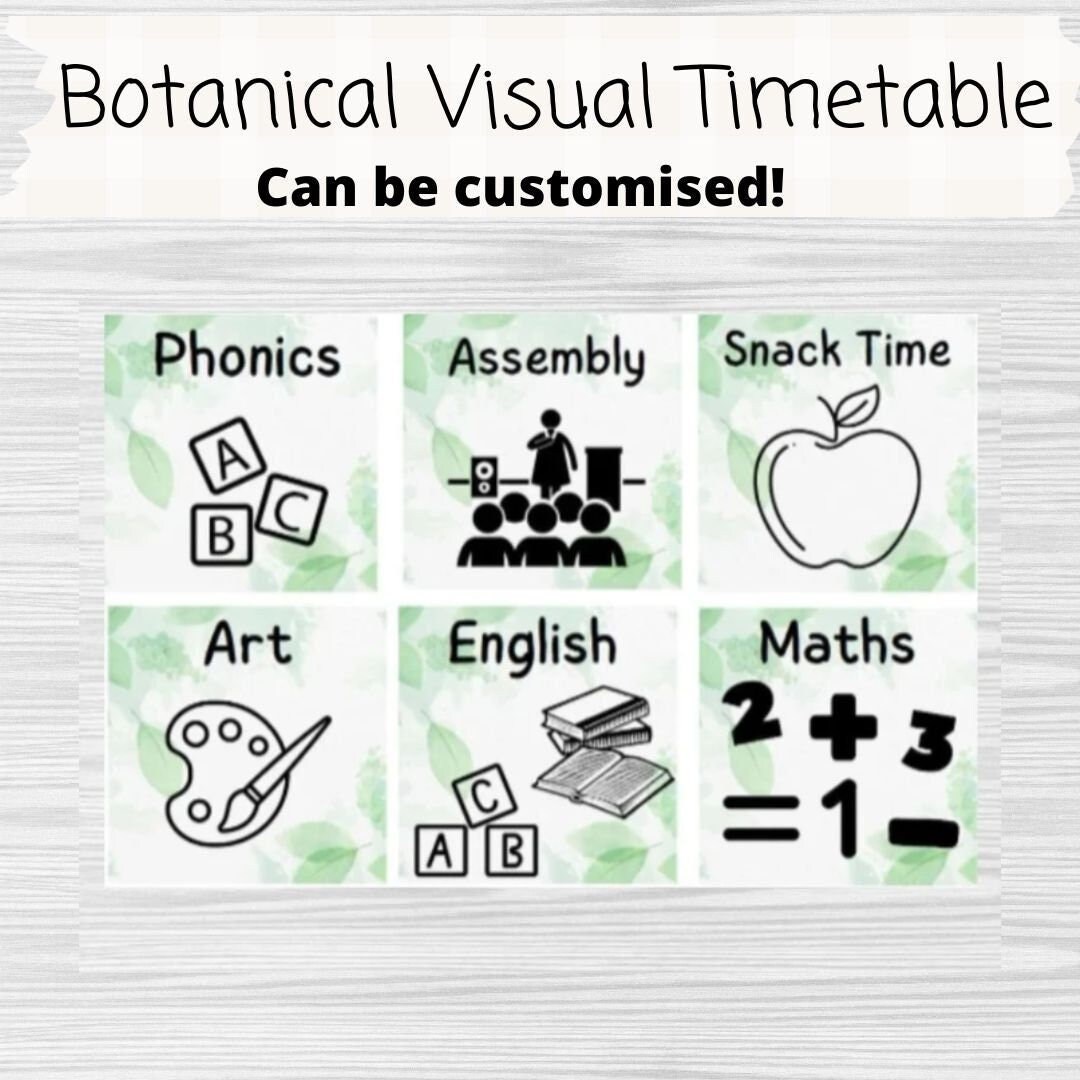 Botanical Natural Visual Timetabledaily Activities Plan - Etsy
