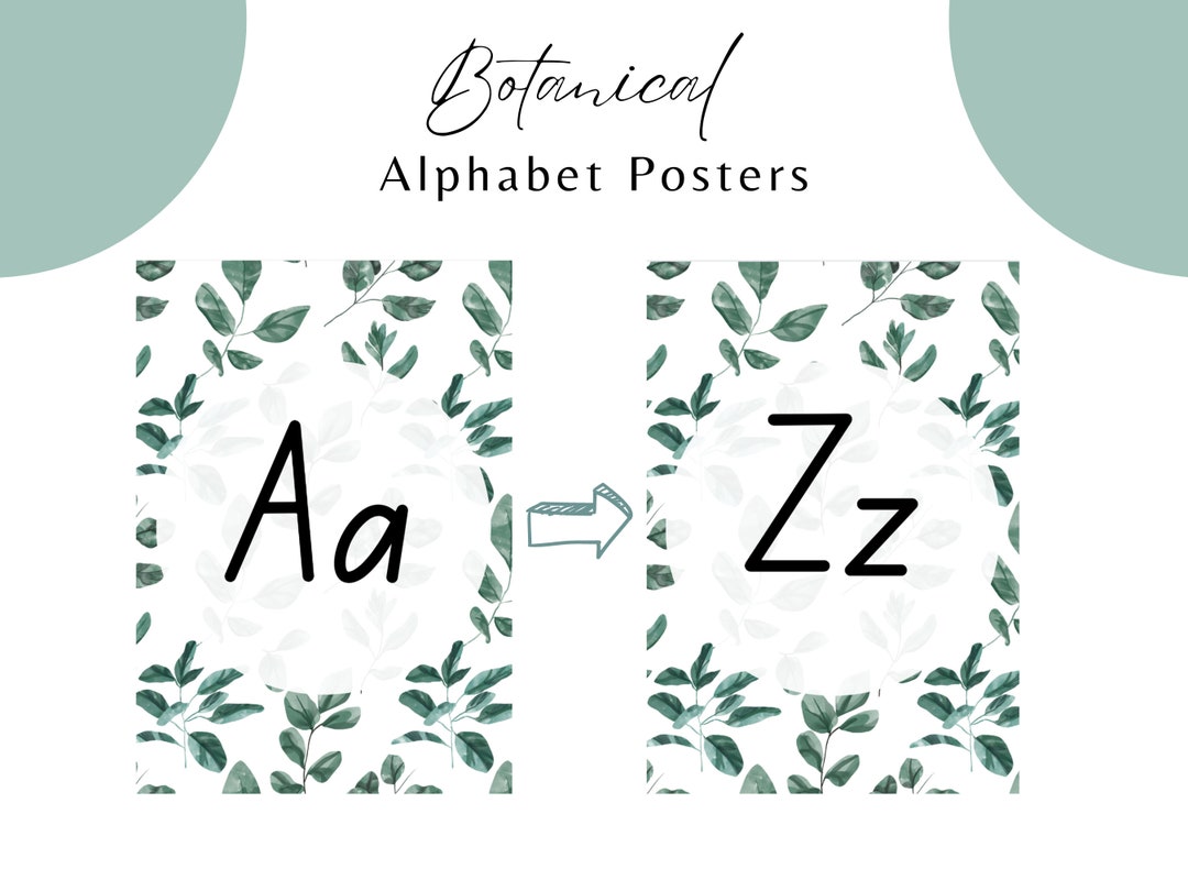 Botanical Alphabet Posters Classroom Decor - Etsy
