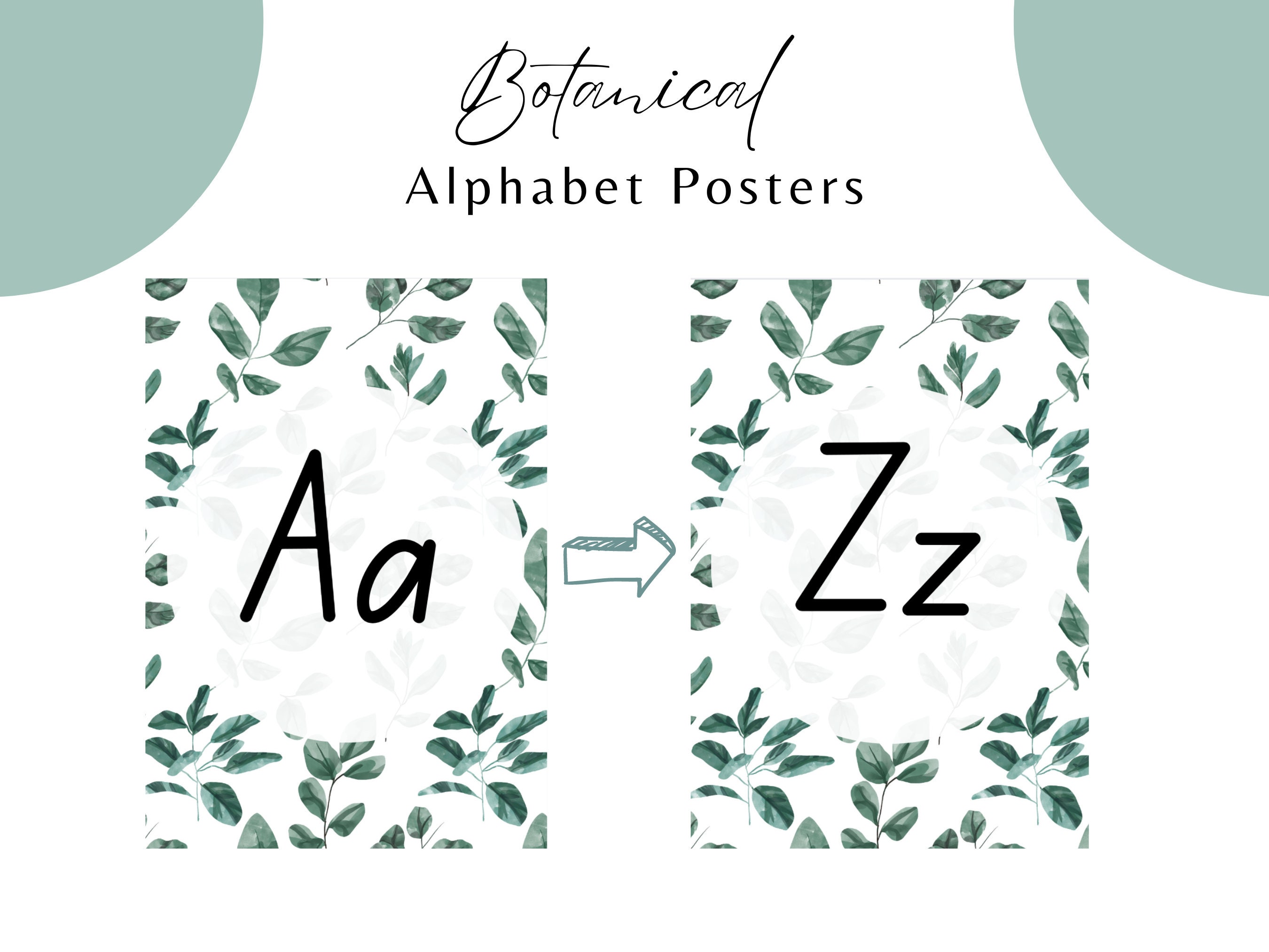 Botanical Alphabet Posters Classroom Decor - Etsy