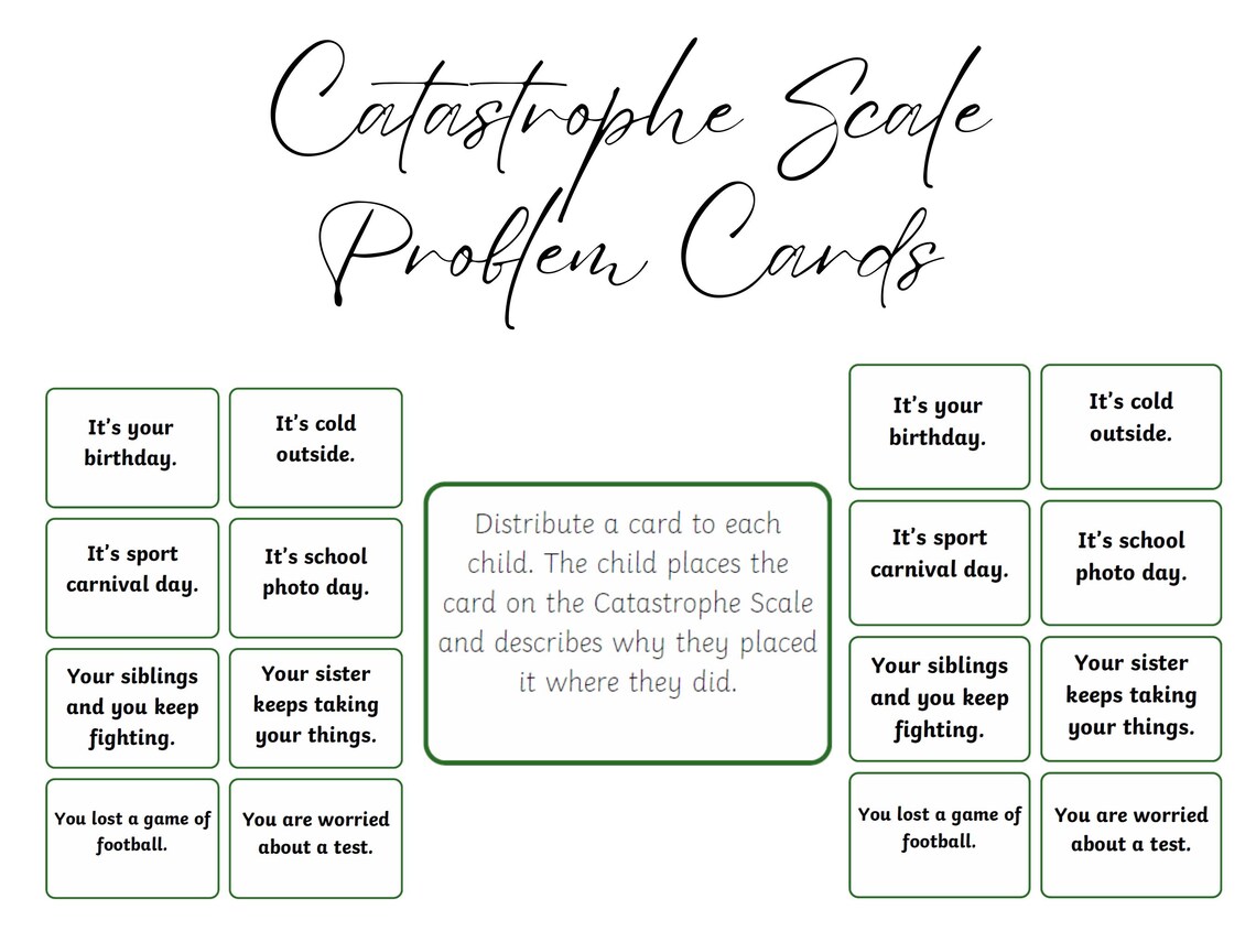 Catastrophe Scale Problem Cards - Etsy
