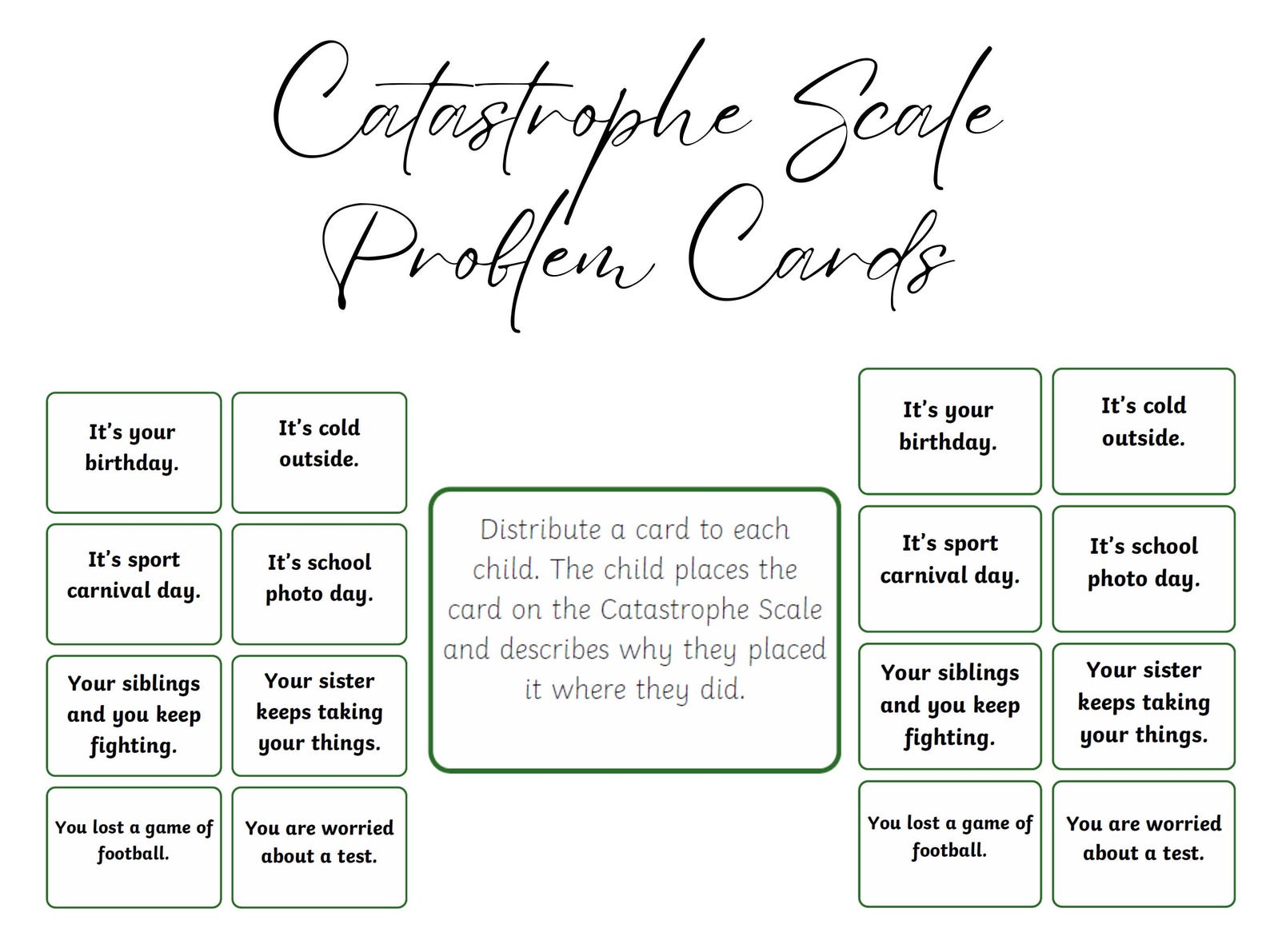 Catastrophe Scale Problem Cards - Etsy