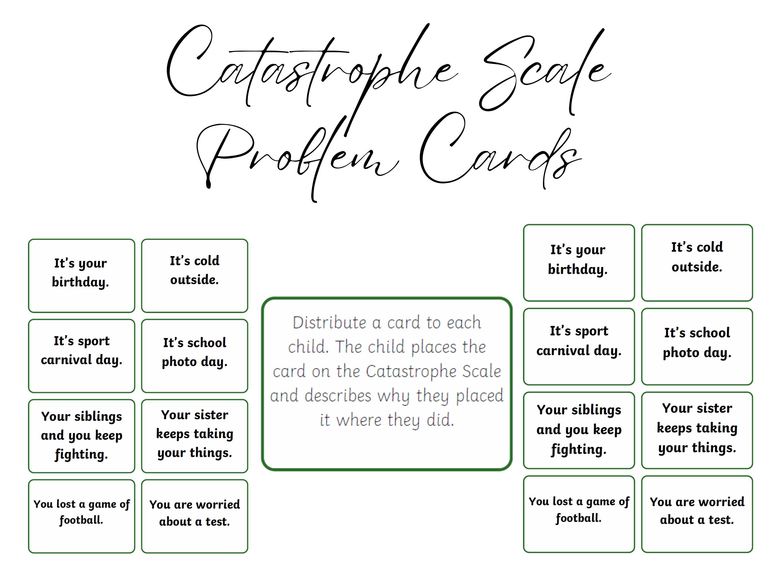 Catastrophe Scale Problem Cards - Etsy