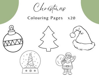 Christmas Colouring Pages - Etsy