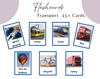 Things That Go Flashcards, Printable Preschool Flash Cards, Toddler ...