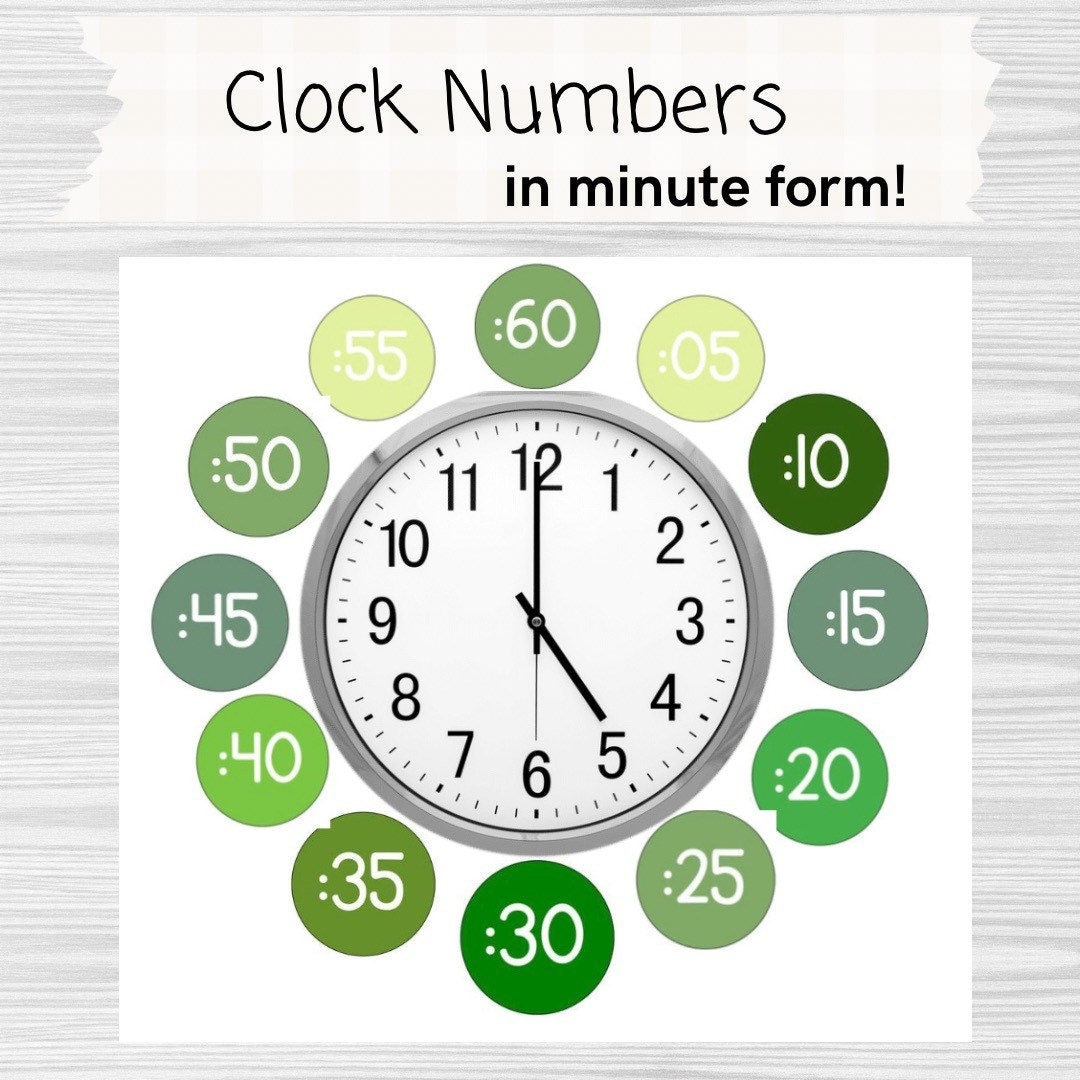 Botanical Neutral Clock Numbers - Etsy