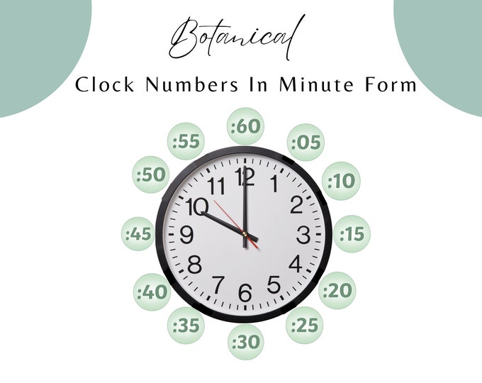 Clock Numbers, Printable Wall Clock Number Display, Pastel Timecards ...