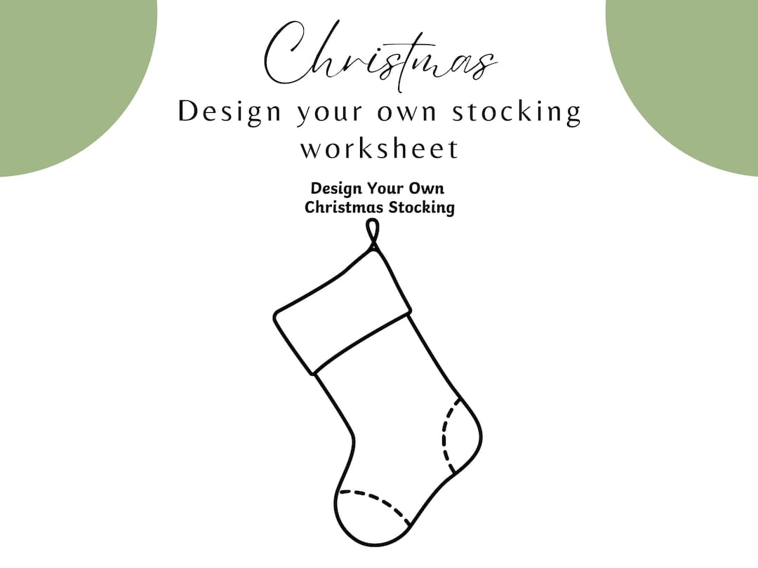 Christmas Worksheet Design Your Own Stocking - Etsy