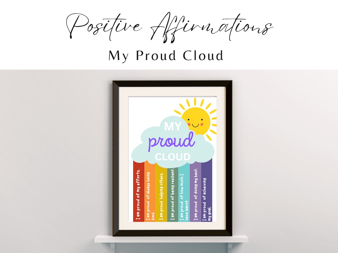 My Proud Cloud Positive Affirmations Rainbow Themed Poster - Etsy