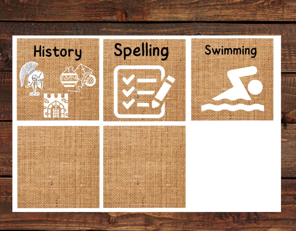 Natural Hessian Visual Timetable daily Activities Plan - Etsy