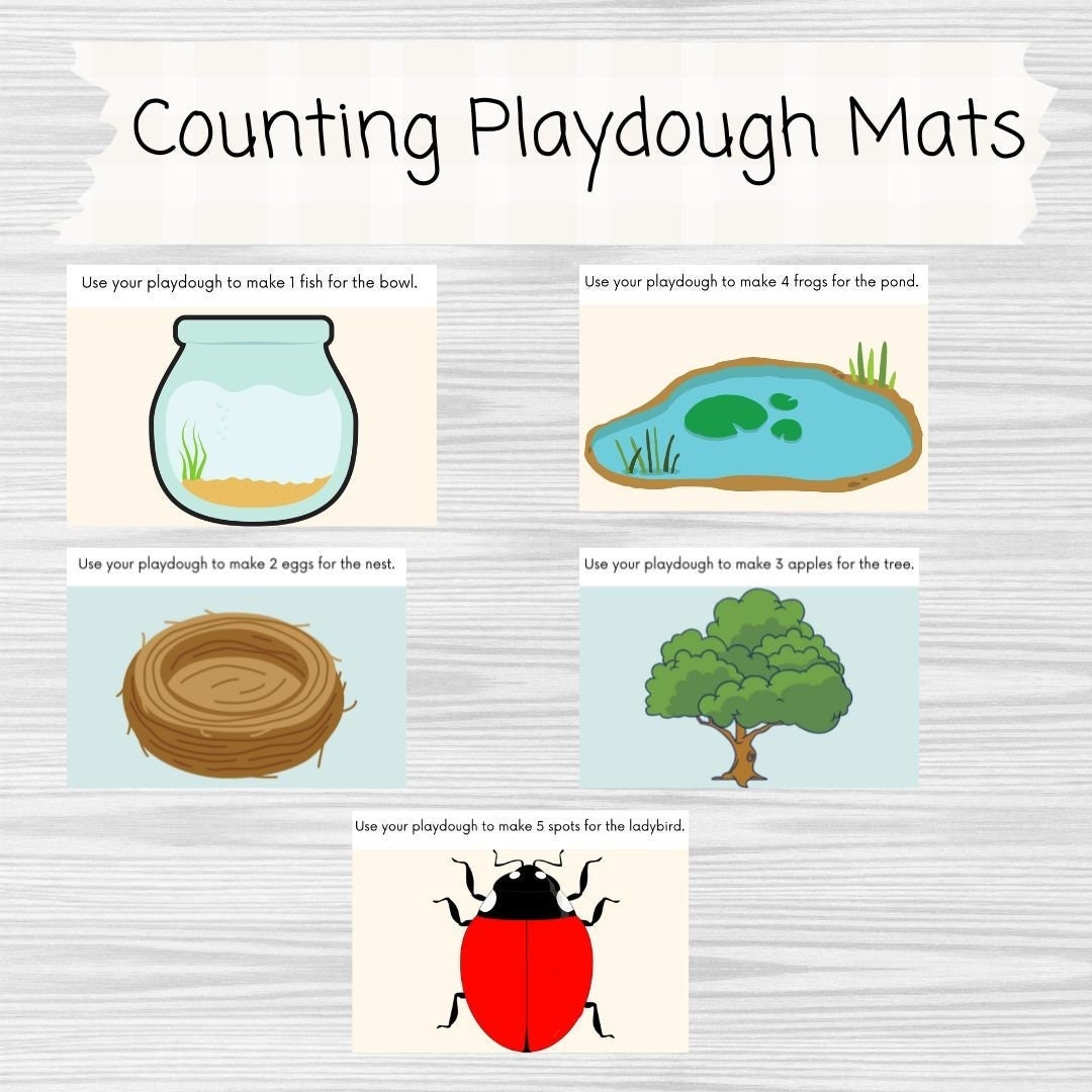 Play Doh Mats Counting Visual Cards Printable Play Dough - Etsy