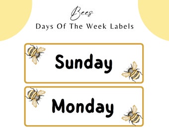 Hessian Days of the Week Display Poster Labels Flashcards - Etsy UK