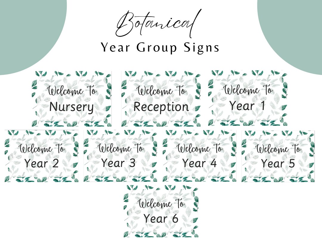 Botanical Year Group Signs Posters - Etsy