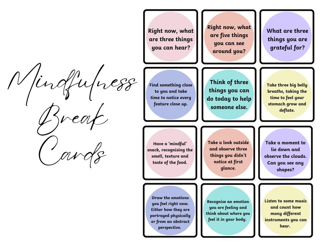 Mindfulness Break Cards - Etsy